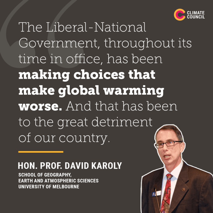 Professor David Karoly on the Liberal-National Government's history of ...