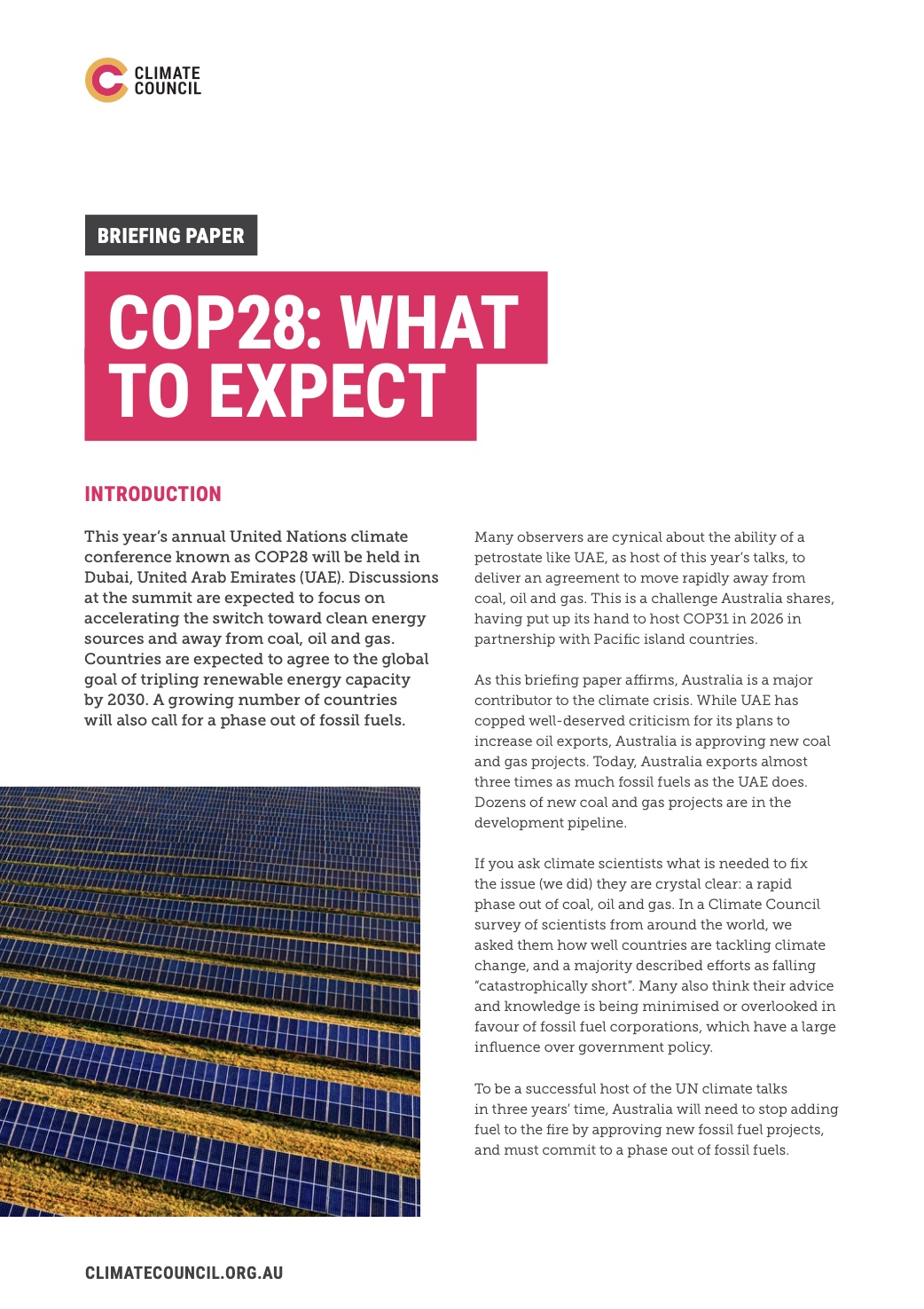 COP28: WHAT to expect | Climate Council